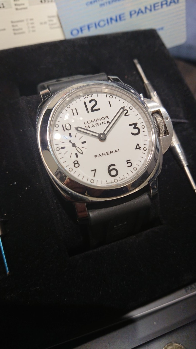 パネライ ルミノールマリーナ 白文字盤 手巻き PAM00113をお買取り致しました。2019年7月25日 ｜ エバンス｜東京 銀座のブランド ...